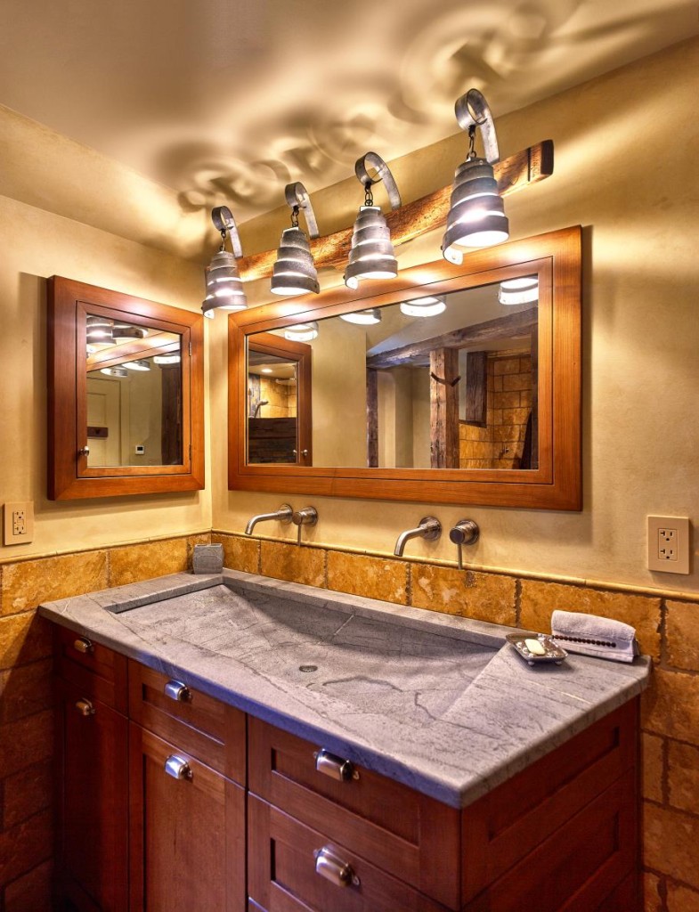 English Tudor Rustic Extravagance in a Bathroom Remodel